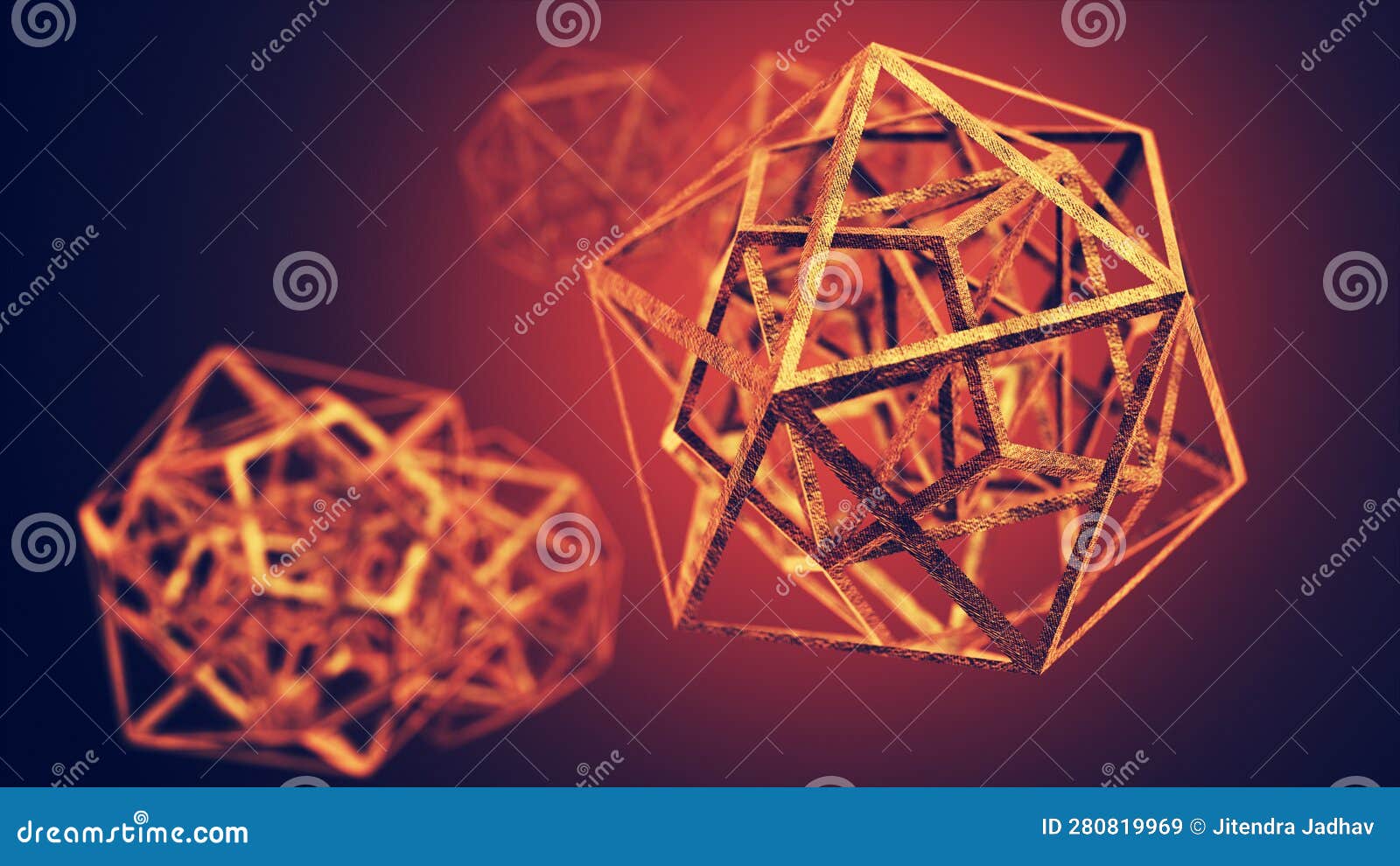 Abstract Atom Molecule Structure 3D Illustration Stock Illustration ...