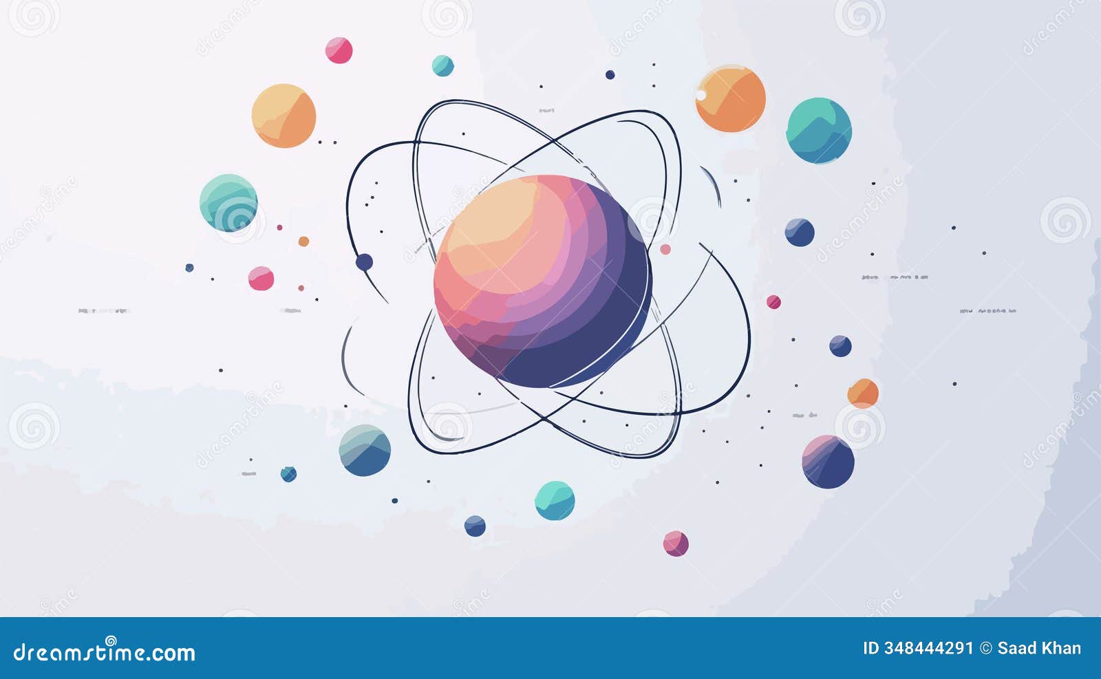 Abstract Atom Motion Scheme Cartoon Illustration Stock Vector ...