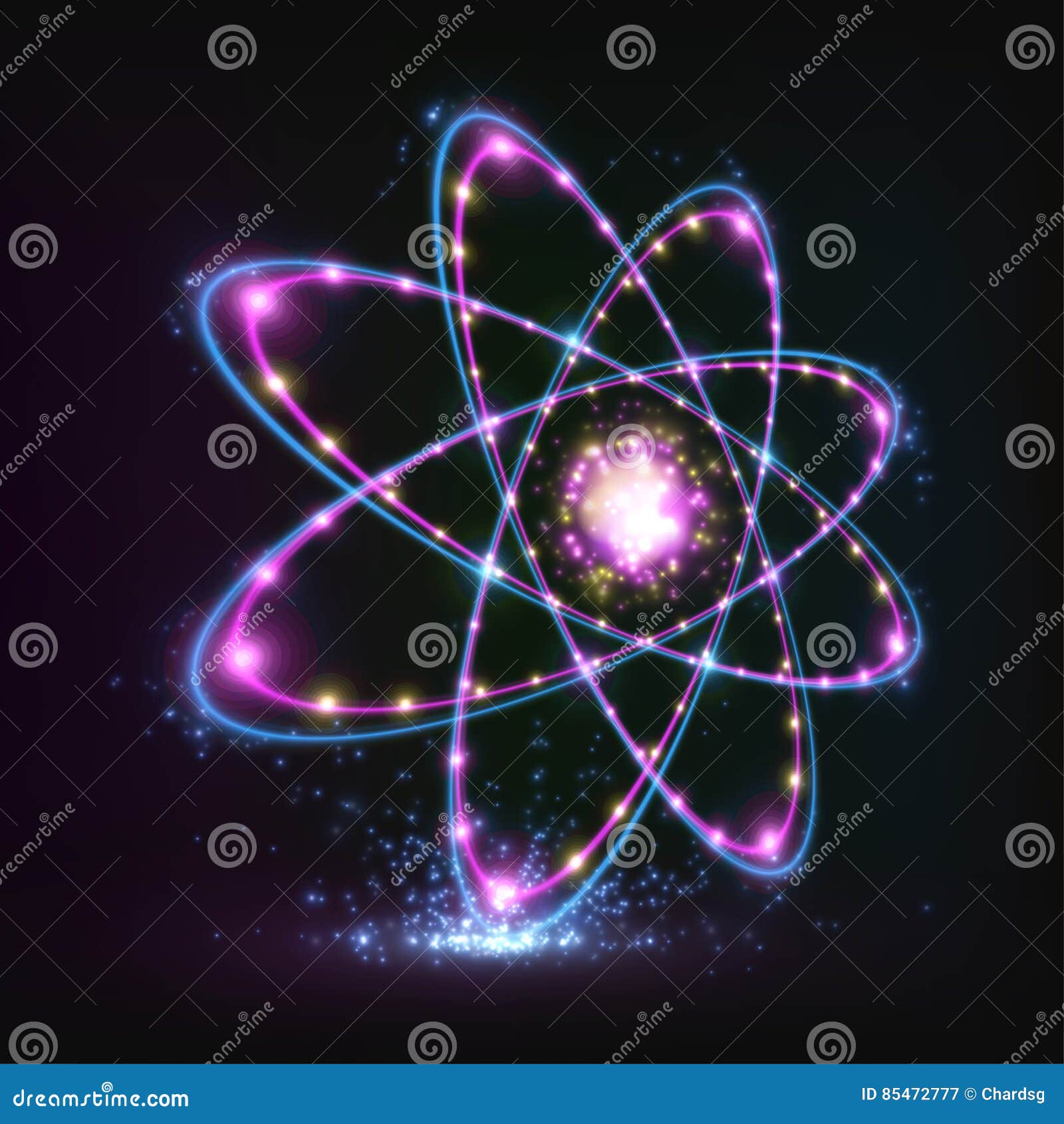 Abstract Atom from Particles. Vector Illustration. Stock Vector ...