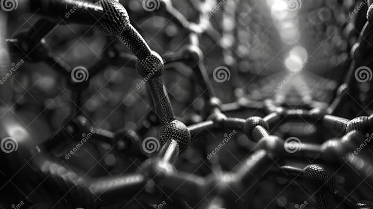 Abstract Atomic Lattice, Molecular Grid of Graphene, Graphene Atomic ...