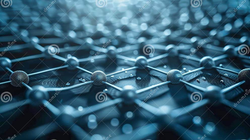 Abstract Atomic Lattice, Molecular Grid of Graphene, Graphene Atomic ...