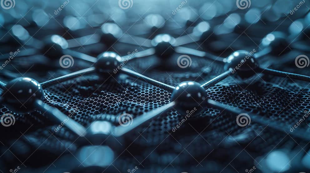 Abstract Atomic Lattice, Molecular Grid of Graphene, Graphene Atomic ...