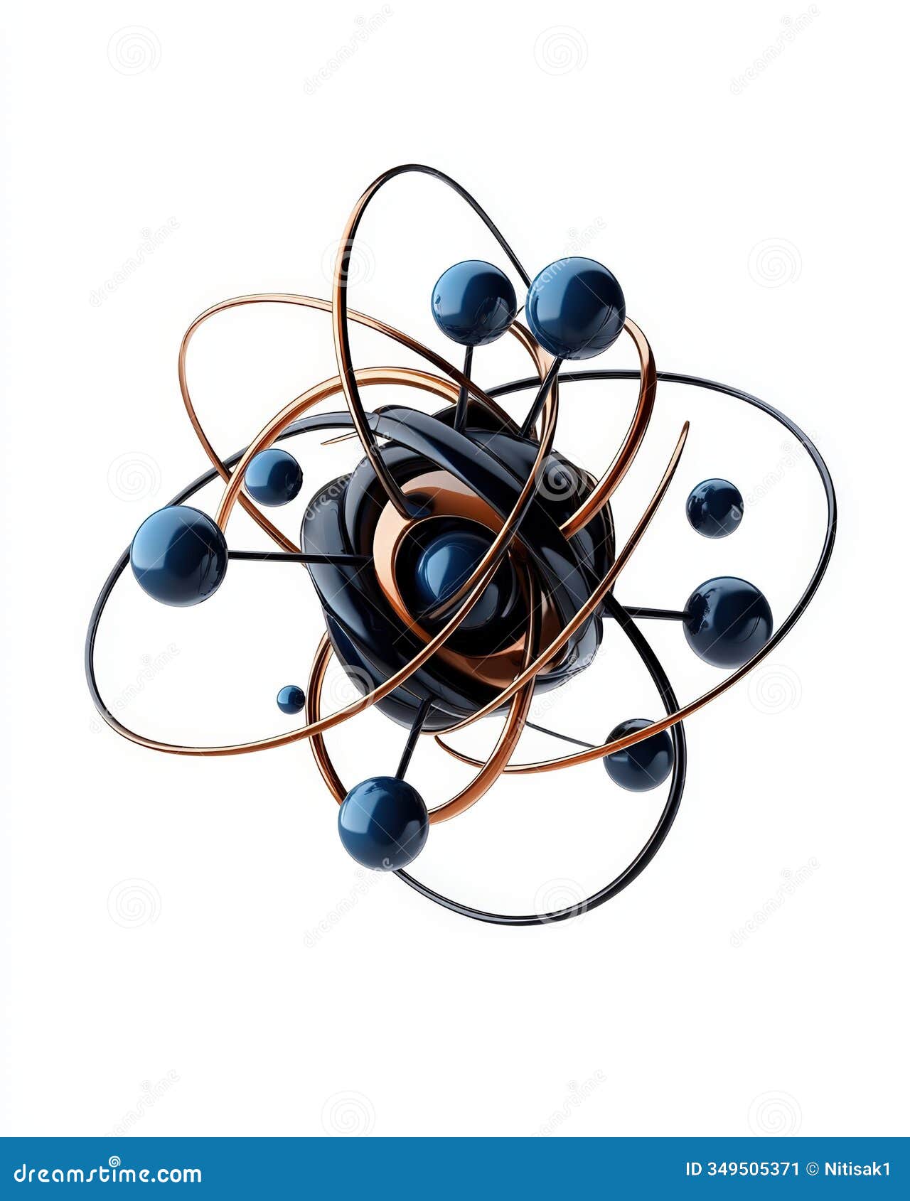 Abstract Atomic Model on White Background Stock Illustration ...