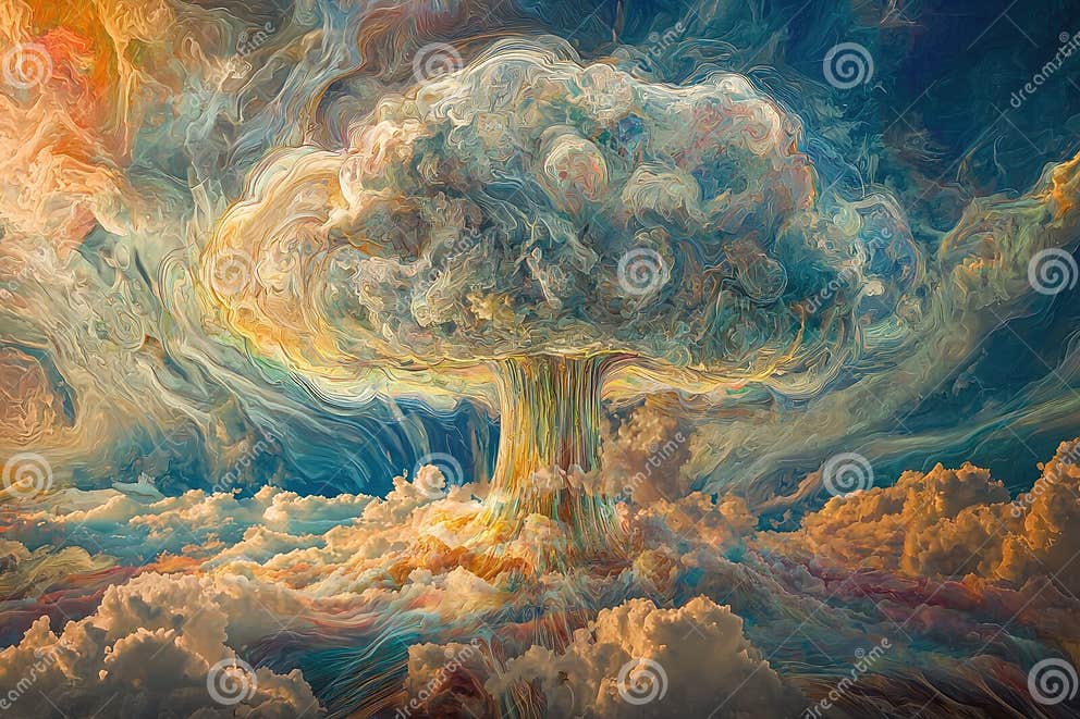 Abstract Atomic Mushroom Cloud Visualization Stock Image - Image of ...