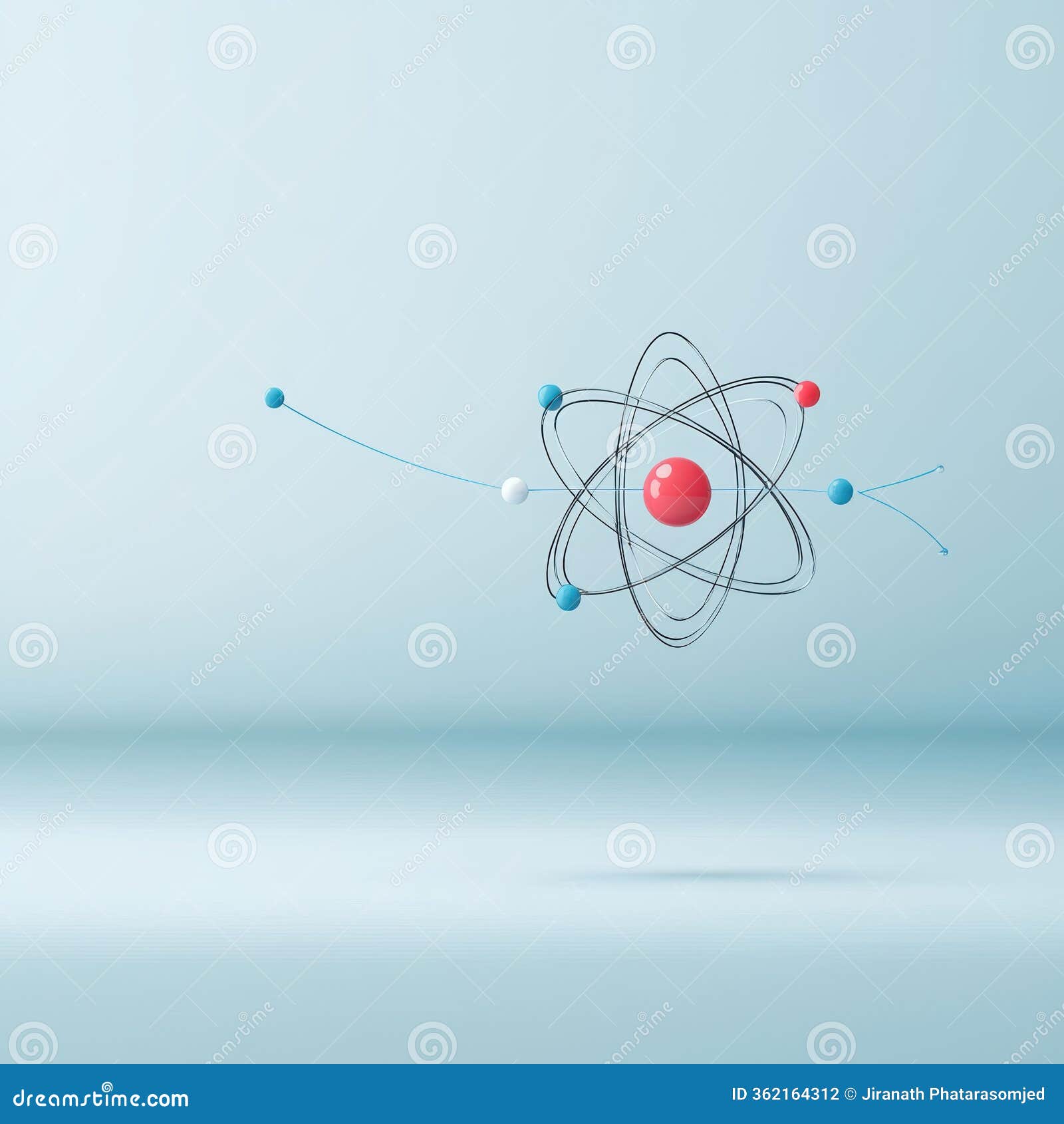 Abstract Atomic Structure with Colorful Electrons Representing ...