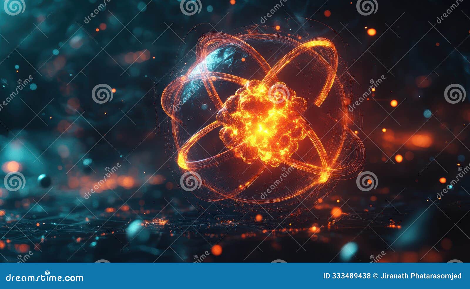 Abstract Atomic Structure stock illustration. Illustration of physics - 333489438