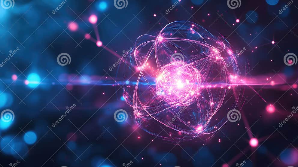 Abstract Atomic Structure Visualization Stock Illustration ...