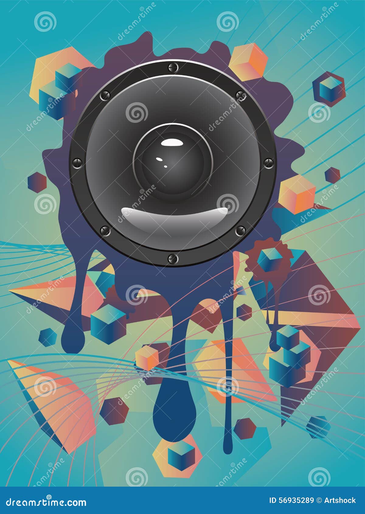 Abstract Audio Speaker stock vector. Illustration of disco - 56935289
