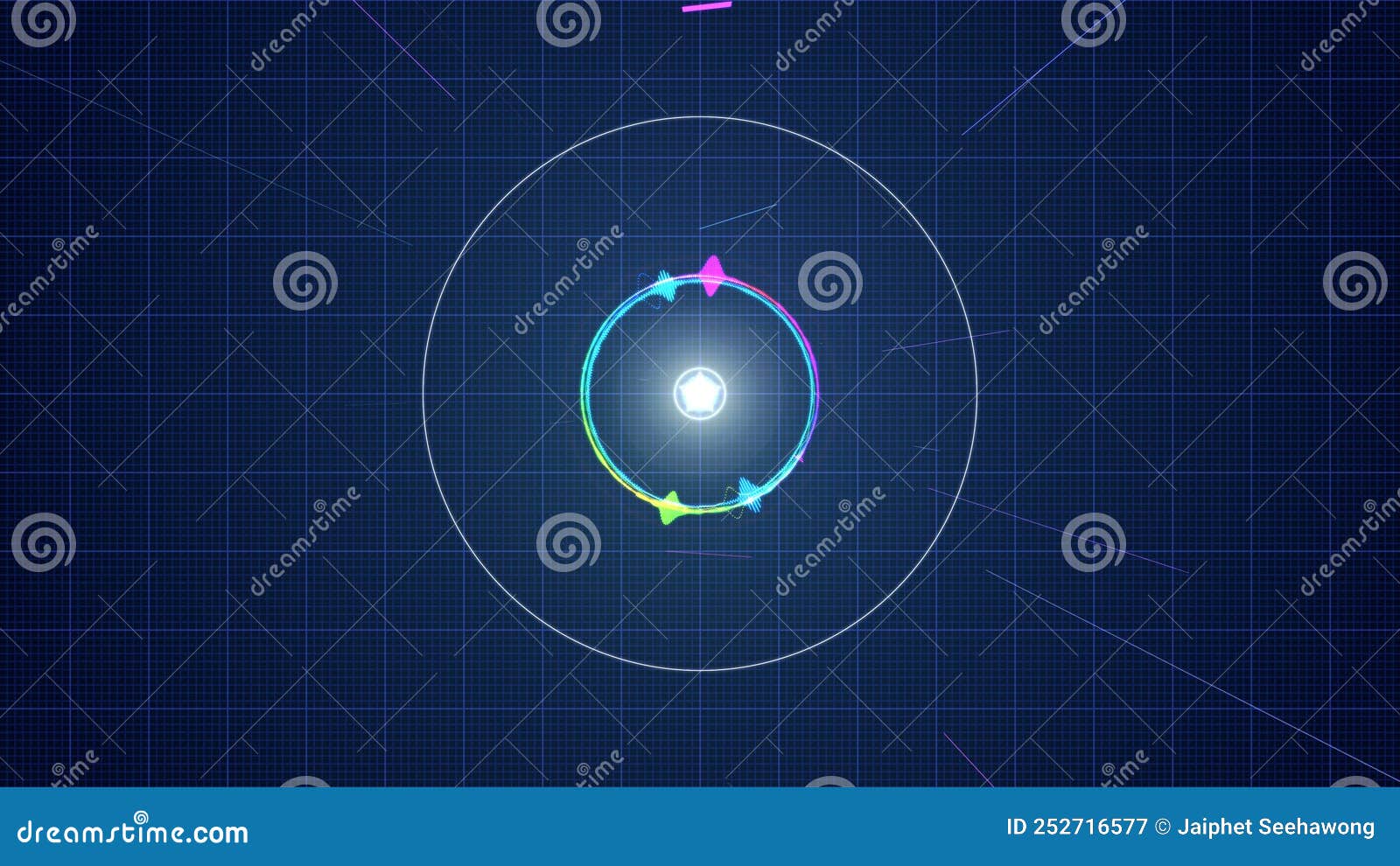 Abstract Audio Spectrum Digital Hud Equalizer Tunnel Technology VJ Loop ...