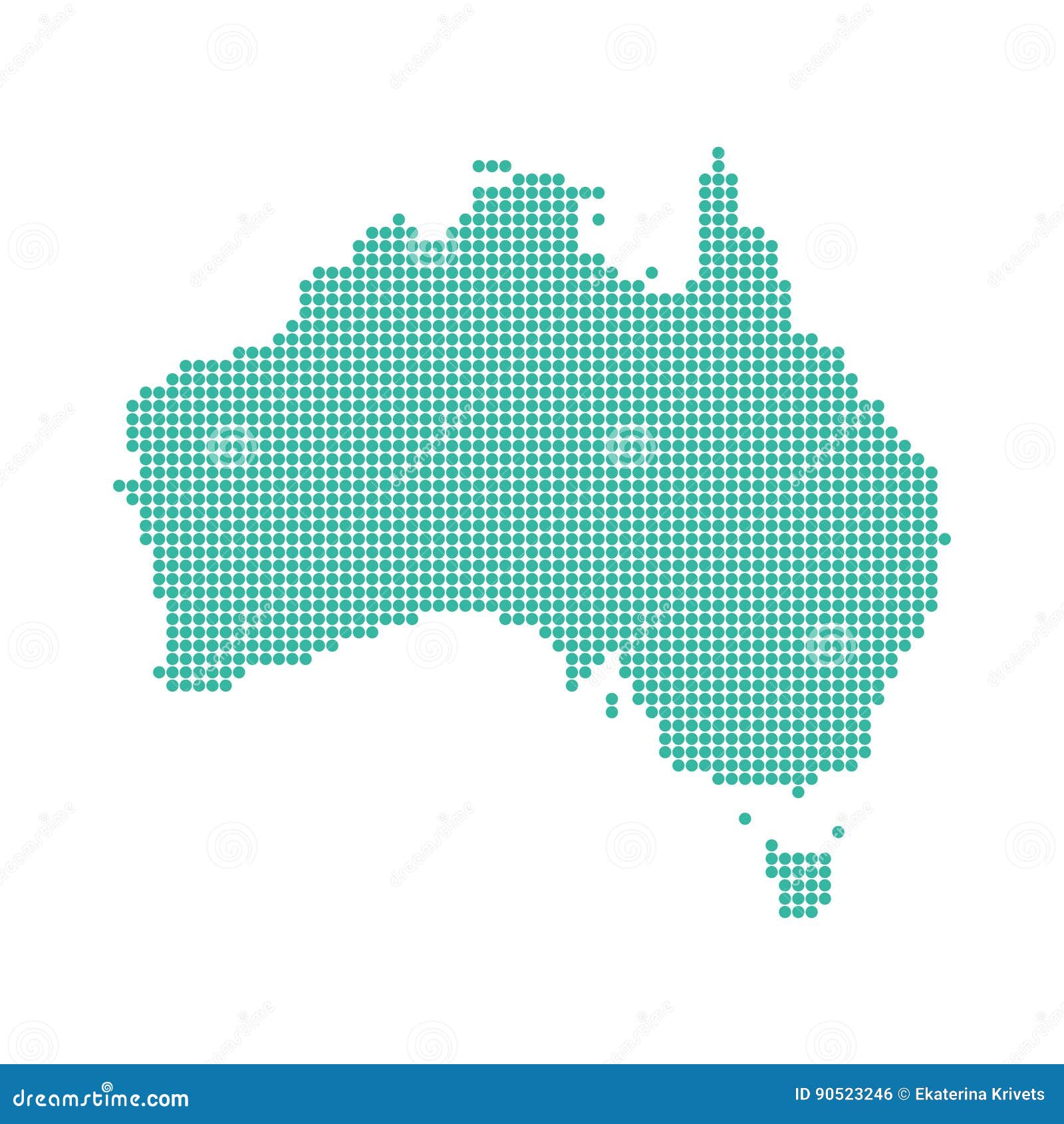 Abstract Australia Map Of Glowing Radial Dots Cartoon Vector ...