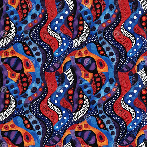 Abstract Australian Design Seamless Naive Pattern, Tile Stock Photo ...
