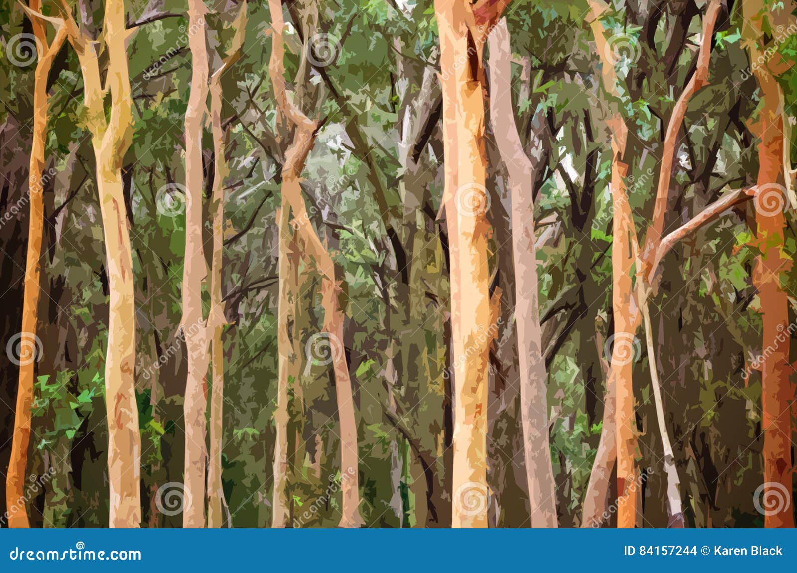 Abstract Australian Eucalyptus Forest Background Stock Illustration ...