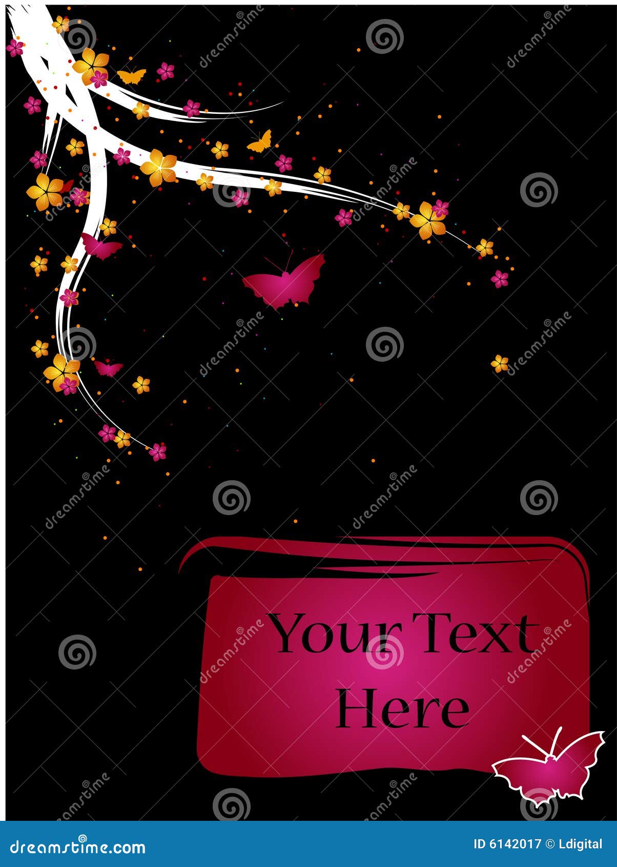 An Abstract Autumn/fall Design with Butterflies Stock Vector ...