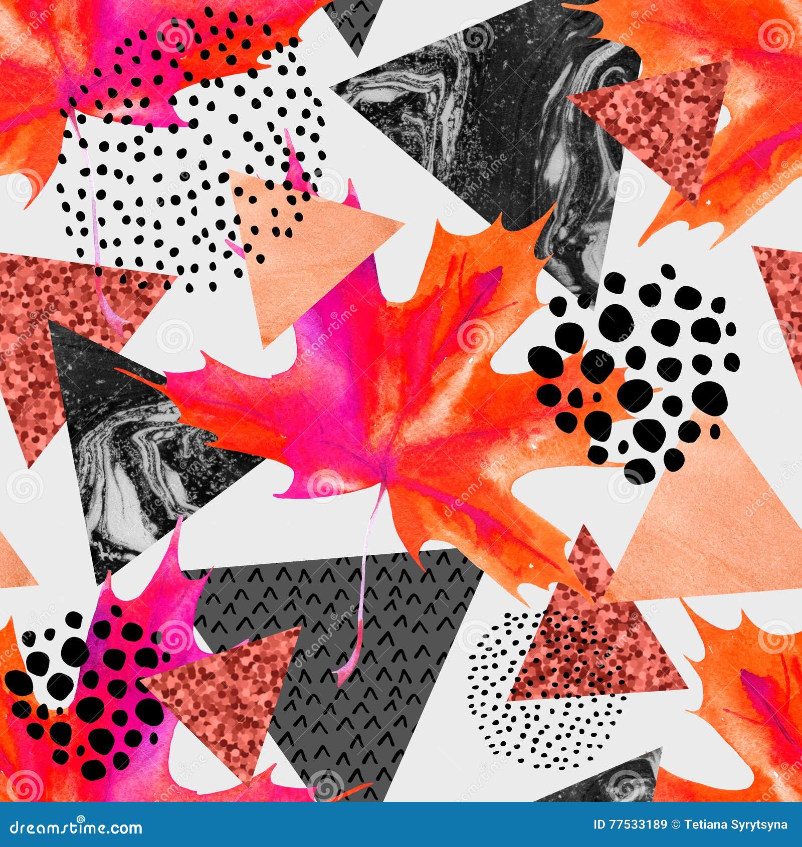 Abstract Autumn Geometric Seamless Pattern. Stock Illustration ...