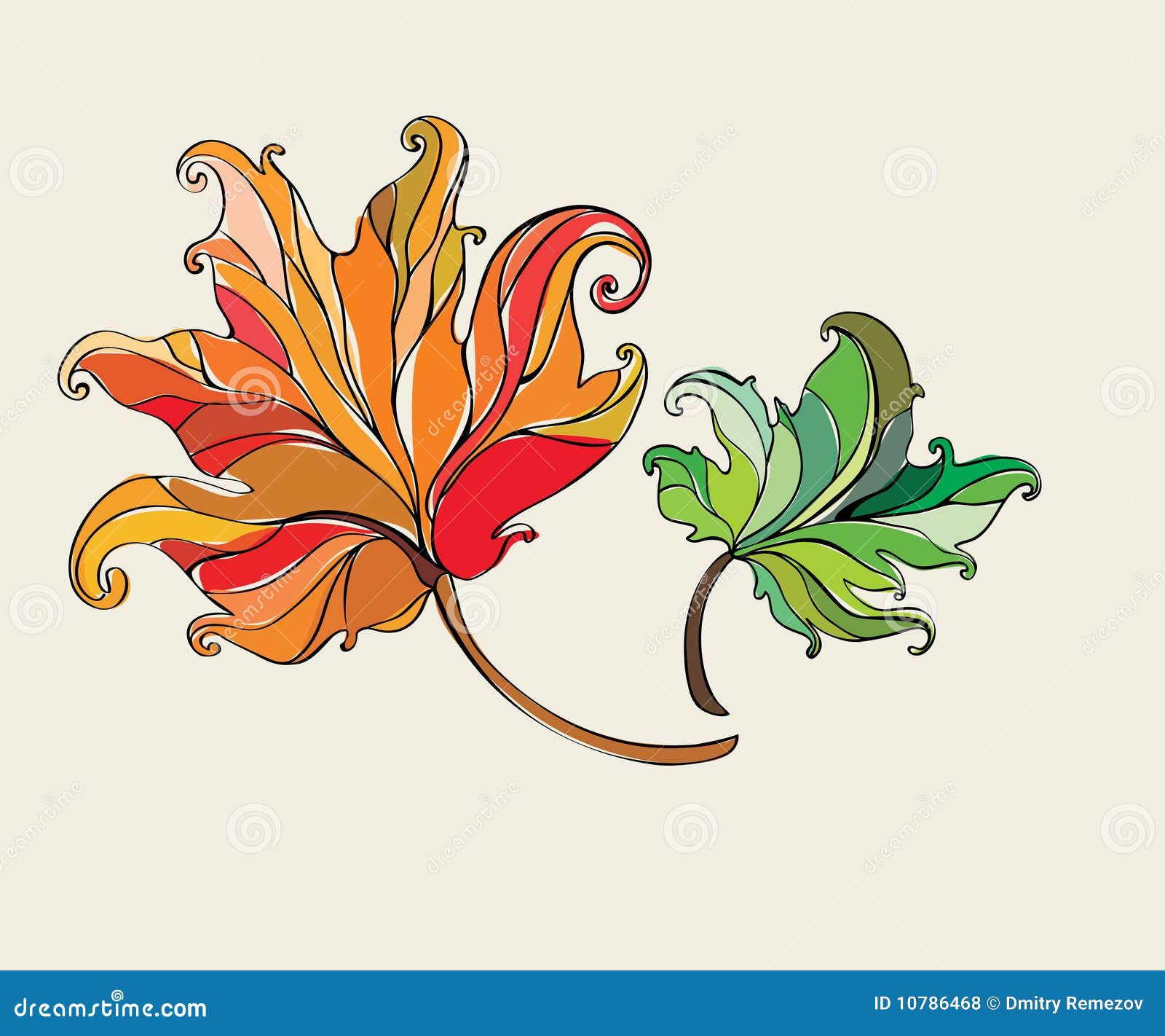 Abstract autumn leaves stock vector. Illustration of element - 10786468
