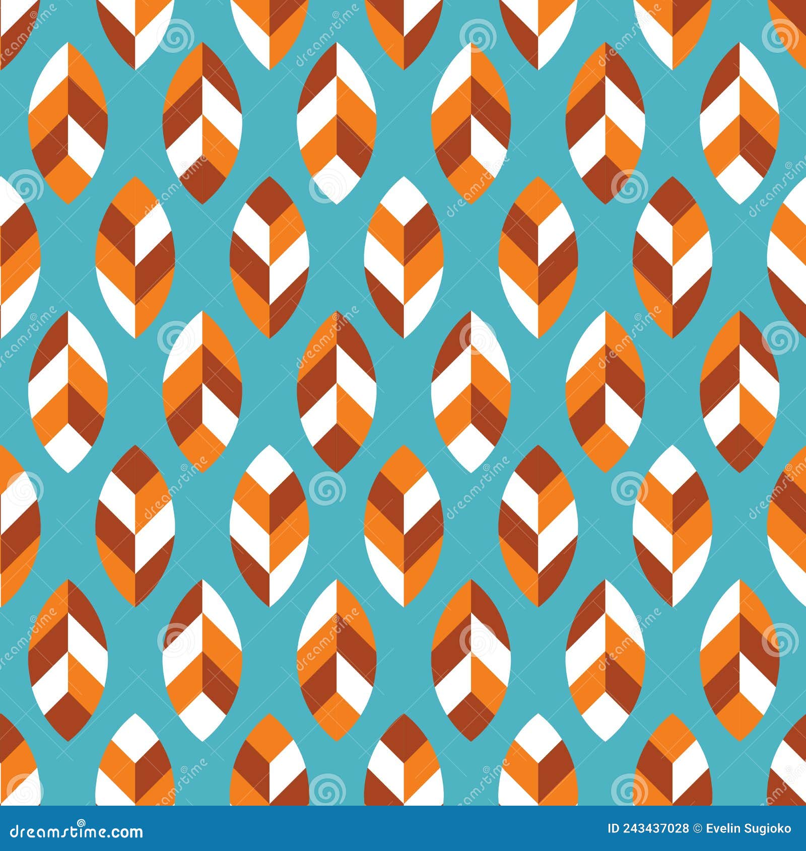 Abstract Autumn Leaves Geometric Shape Vector Graphic Seamless Pattern ...