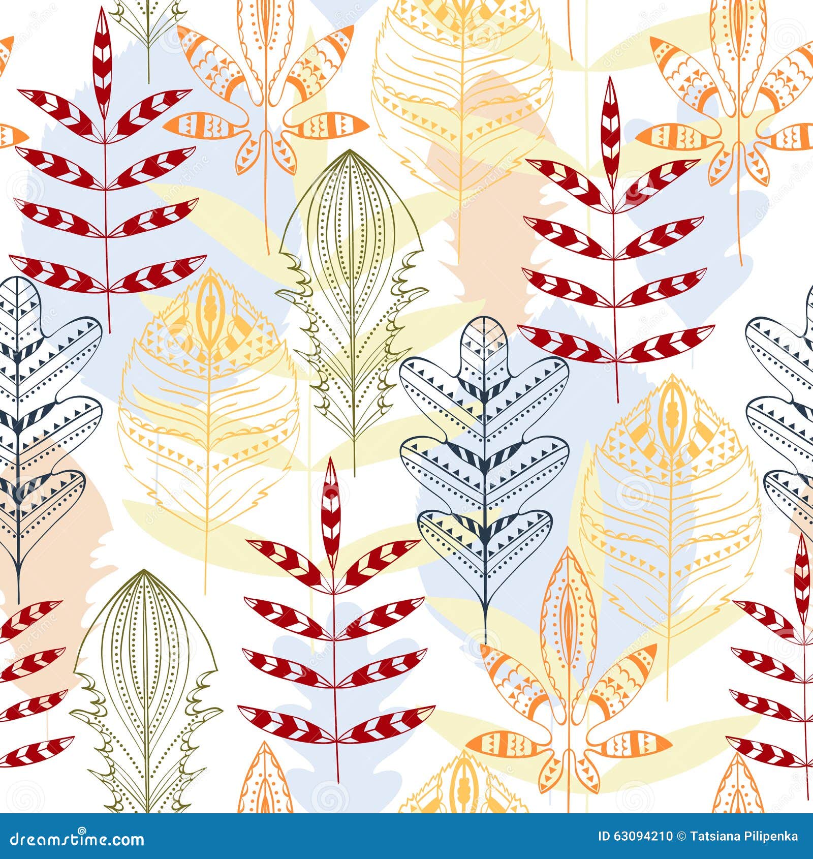 Abstract autumn leaves. stock vector. Illustration of hand - 63094210