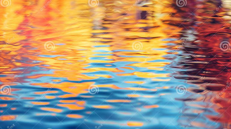 Abstract Autumn Reflections Realistic Image of Colorful Light Patterns ...