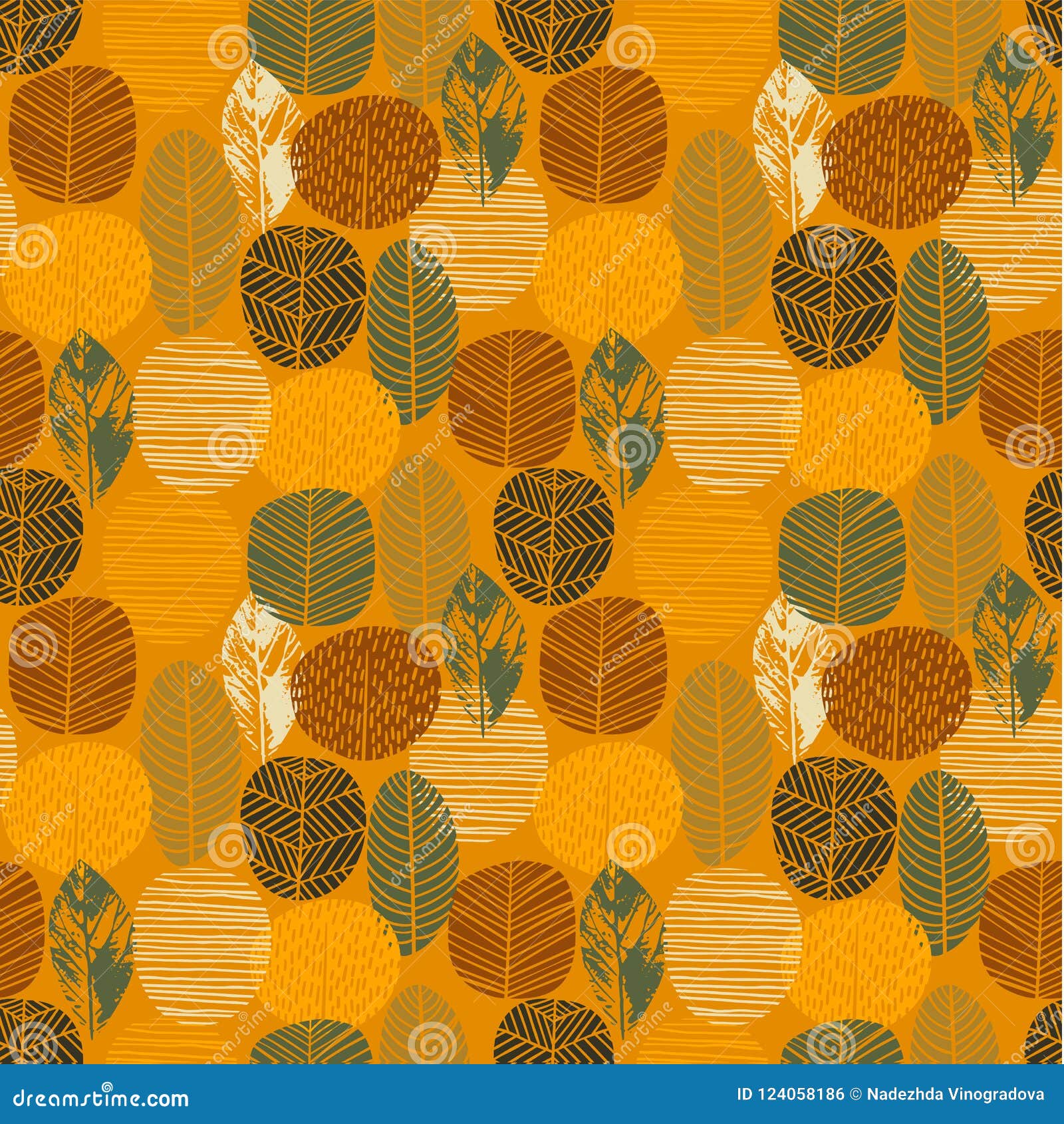 Abstract Autumn Seamless Pattern with Trees. Stock Vector ...