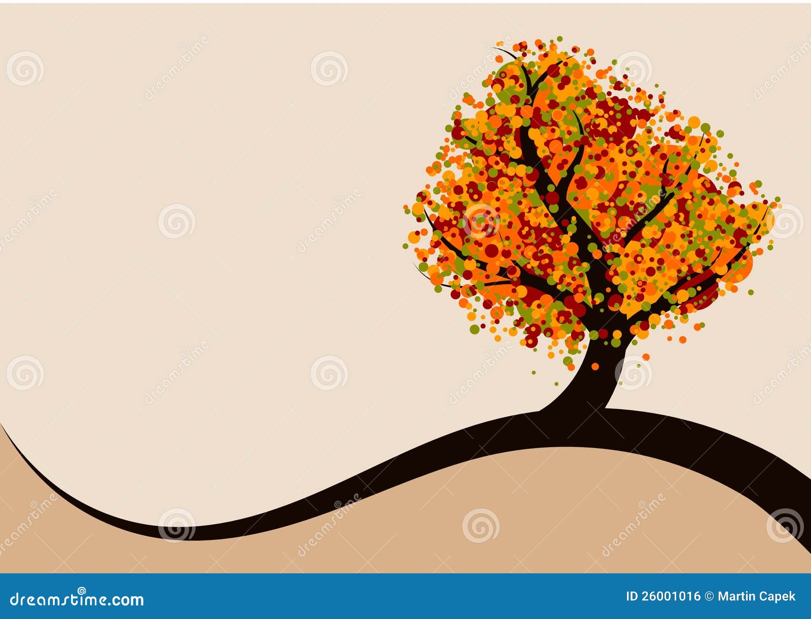 Abstract autumn tree stock illustration. Illustration of copy - 26001016