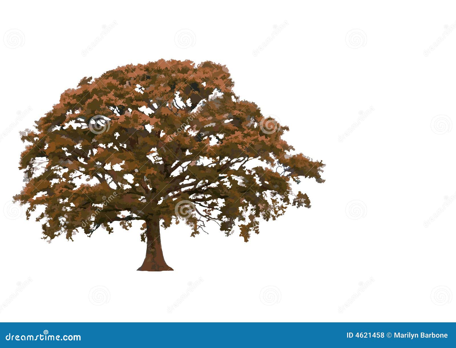 Abstract Autumnal Oak Tree stock illustration. Illustration of trunk ...