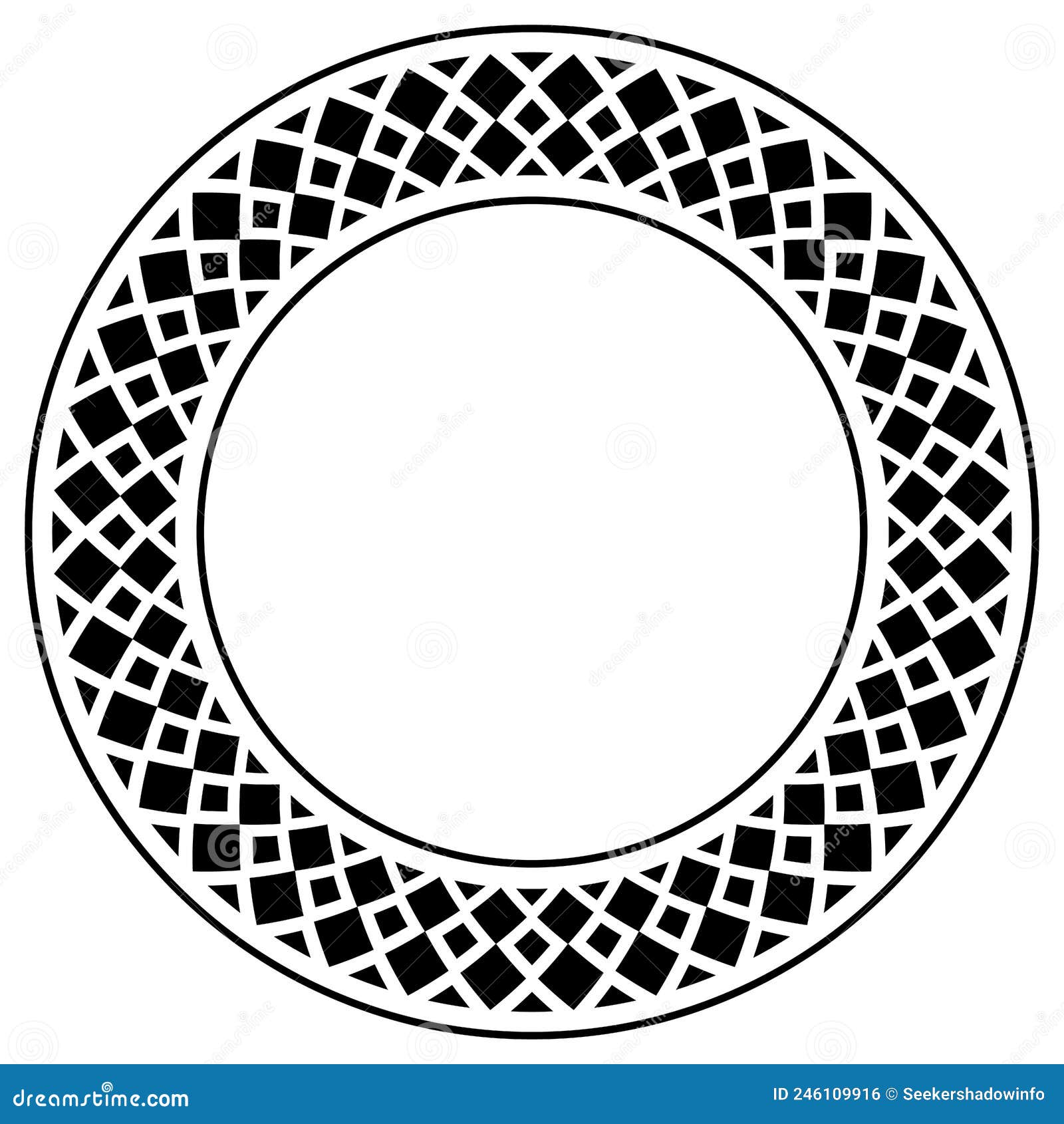 Abstract Aztec Frame. Black Circle Frames with Tribal Patterns. Vector ...