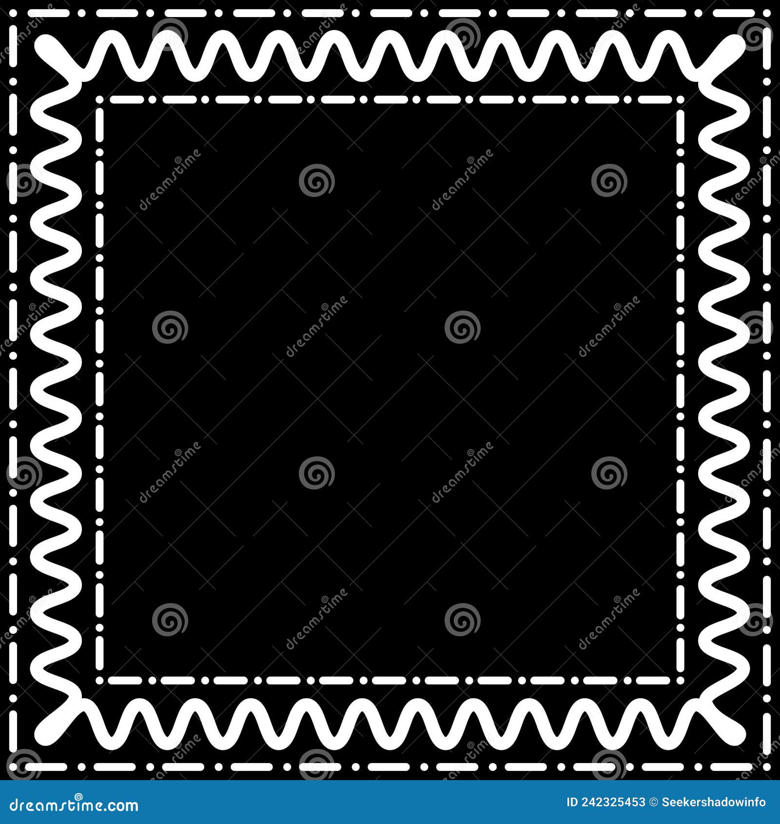 Abstract Aztec Frame. Black Square Frames with Tribal Patterns Stock ...