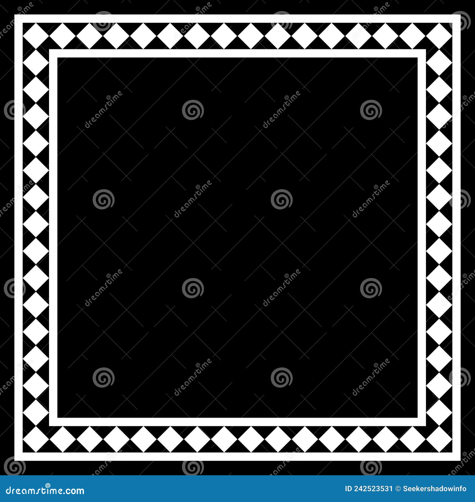 Abstract Aztec Frame. Black Square Frames with Tribal Patterns. Vector ...