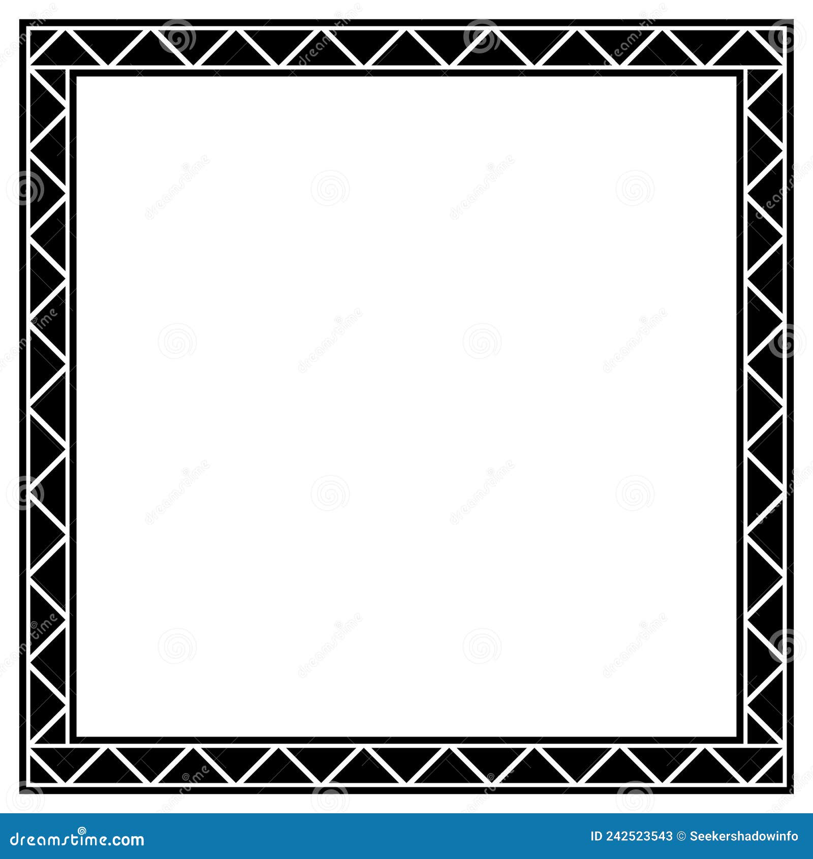 Abstract Aztec Frame. Black Square Frames with Tribal Patterns. Vector ...