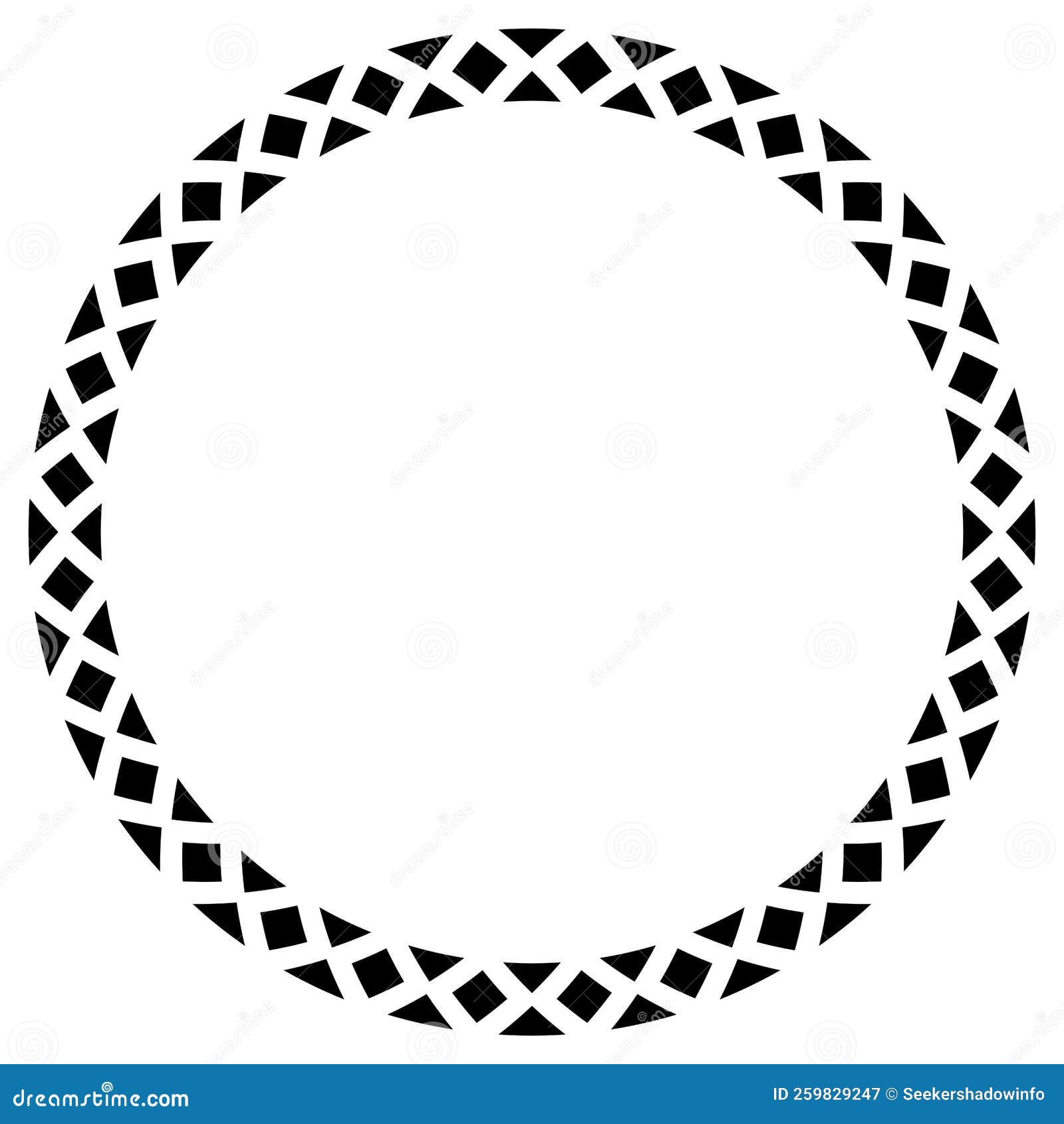 Abstract Aztec Frame. Circle Tribal Ethnic Pattern in Black and White ...
