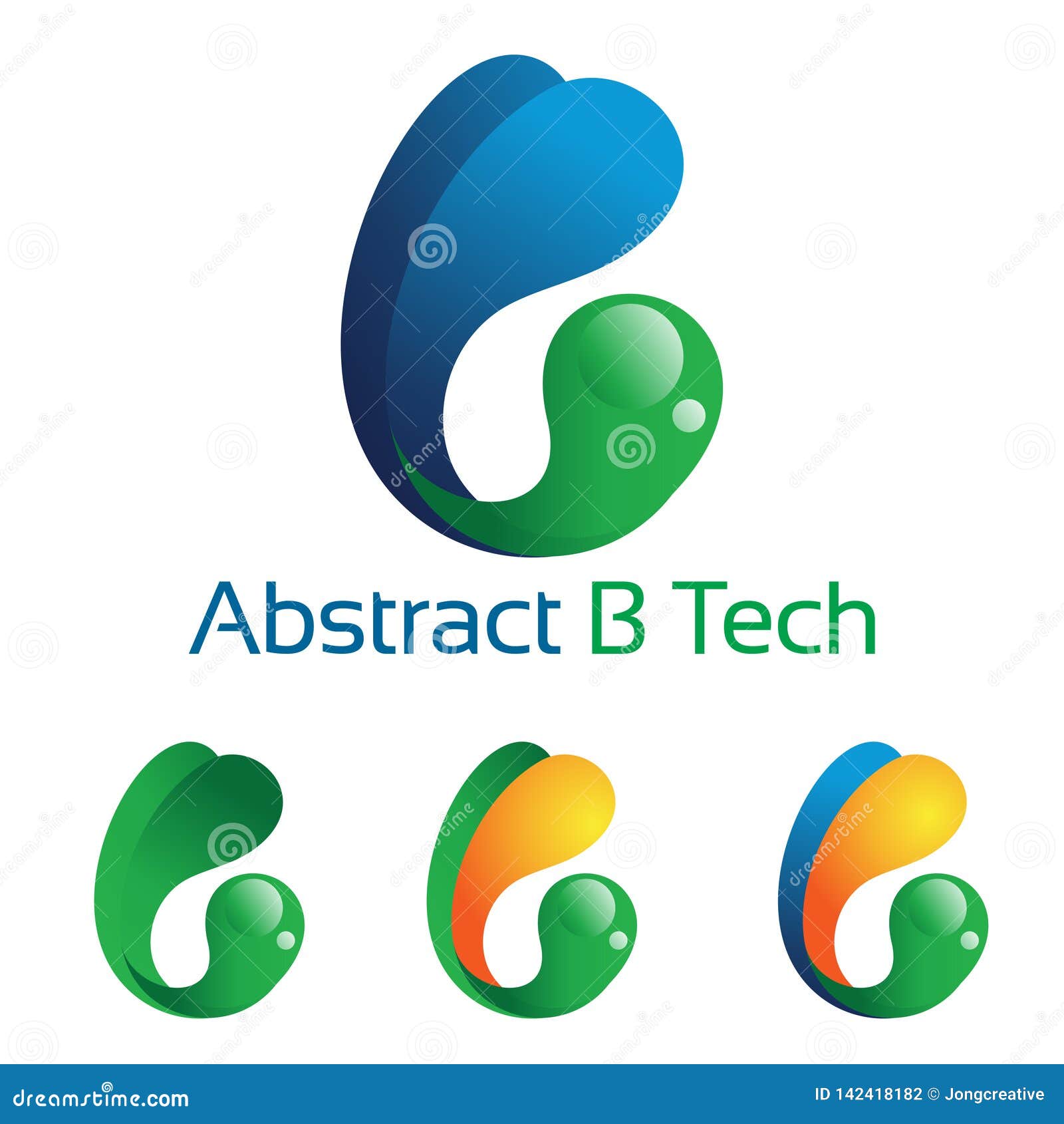 Abstract B Letter Technology Fluid Water Logo Template Stock Vector ...