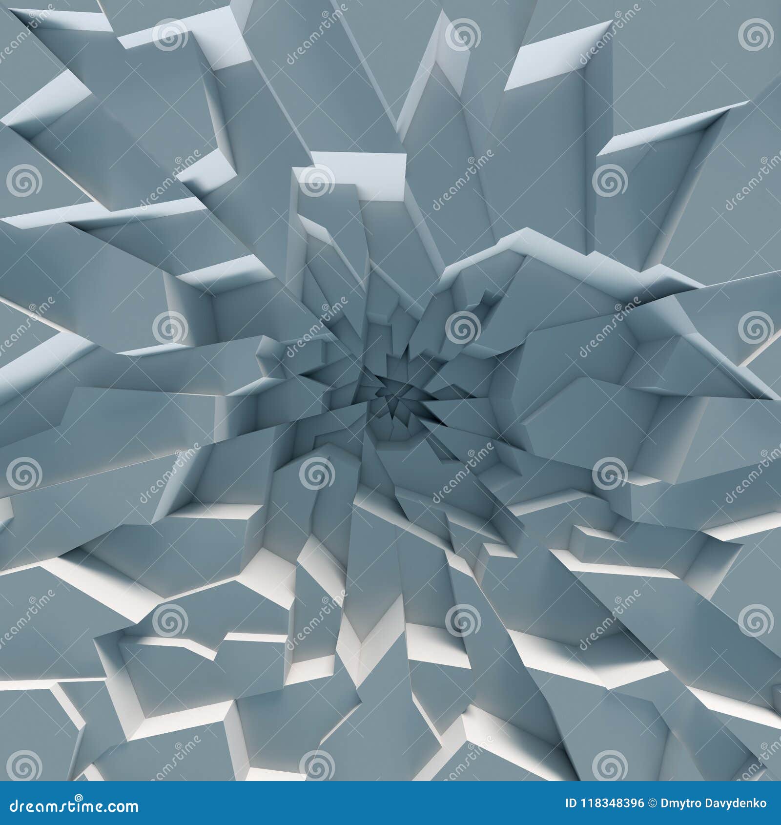 Geometric White Abstract Polygons, As Crack Wall. Stock Illustration ...