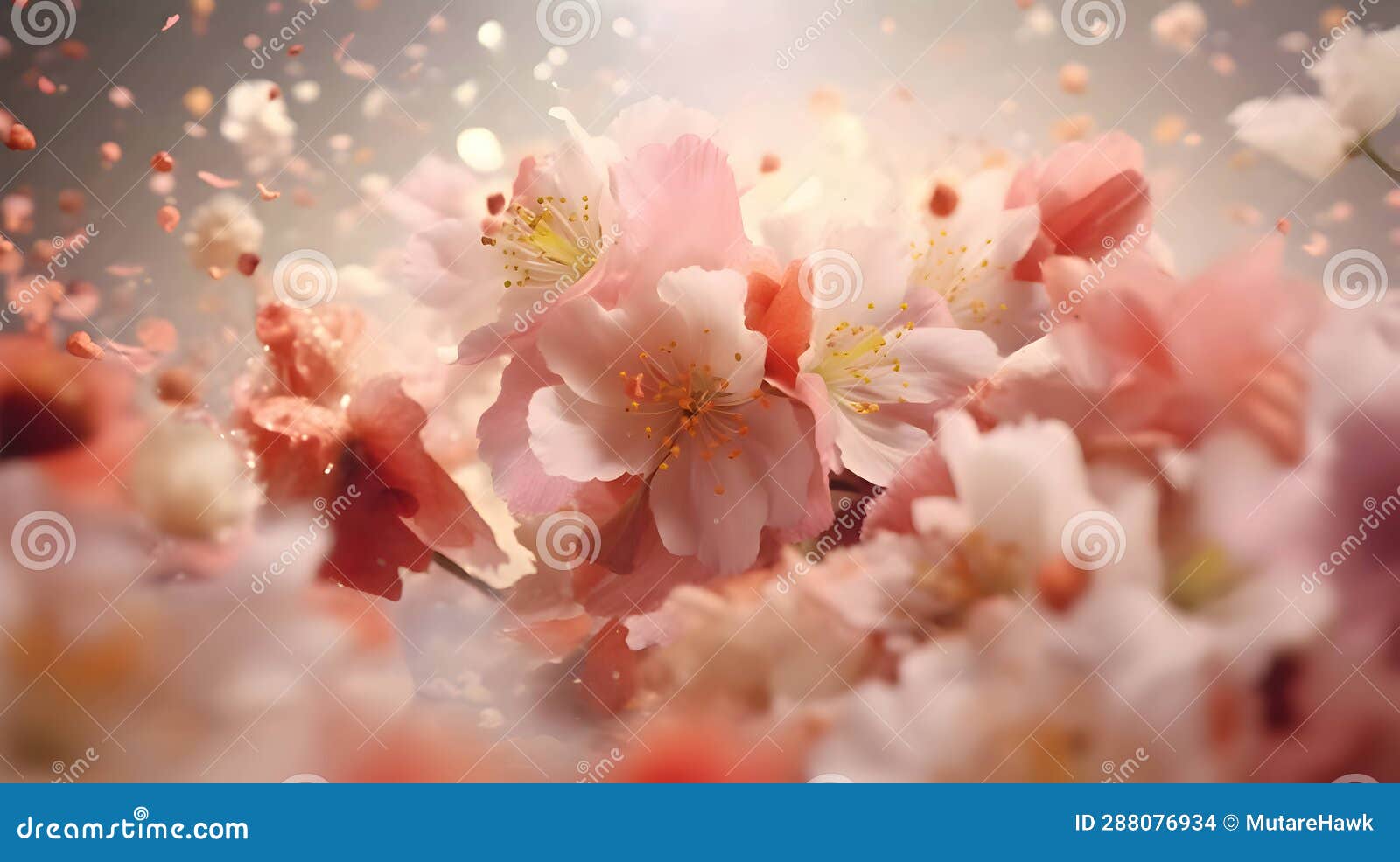 Abstract Background with Pink Flowers Stock Illustration - Illustration ...