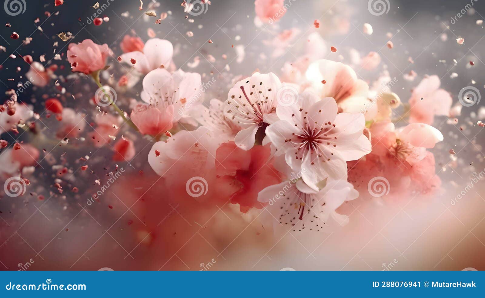 Abstract Background with Pink Flowers Stock Illustration - Illustration ...