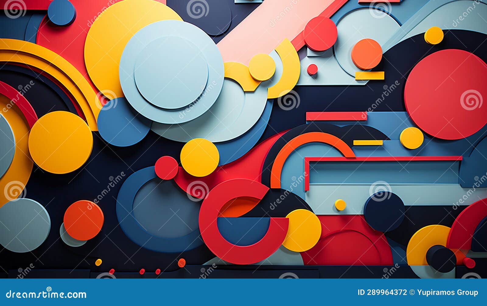 Abstract Backdrop Illustration with Modern Geometric Shapes in Bright ...