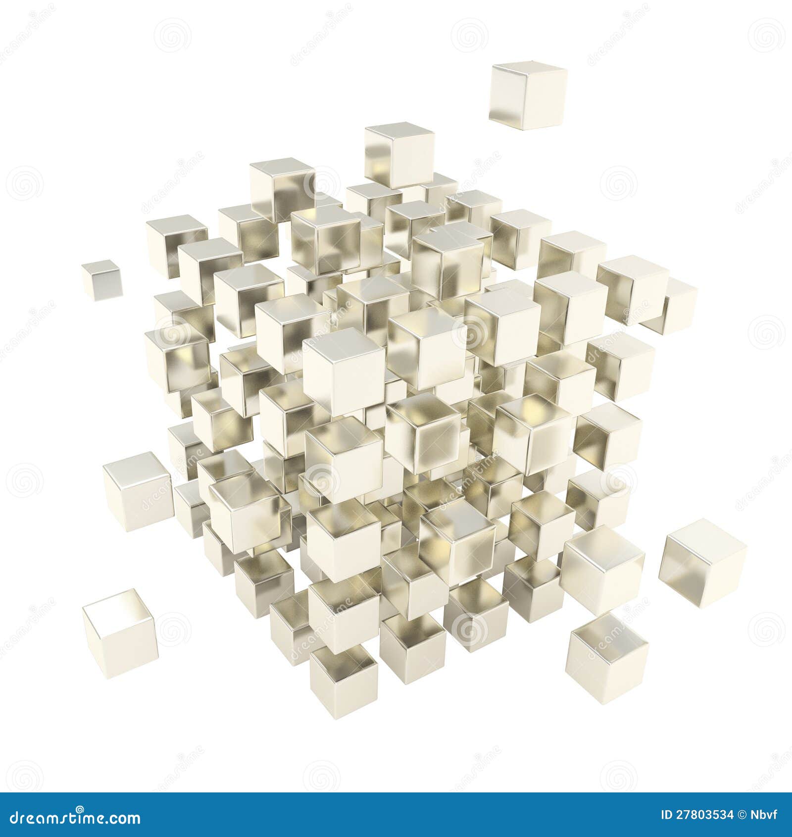 Abstract Backdrop Made of Chrome Cube Composition Stock Illustration ...