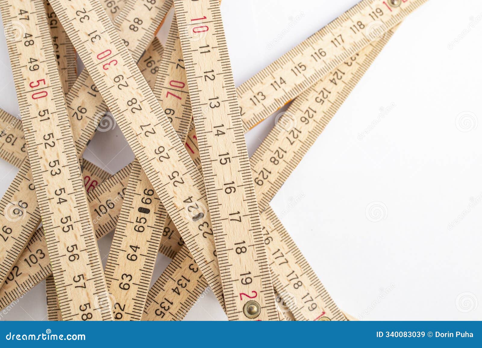 Abstract Backdrop with a Tangled Wooden Measuring Meter, Close Up with ...
