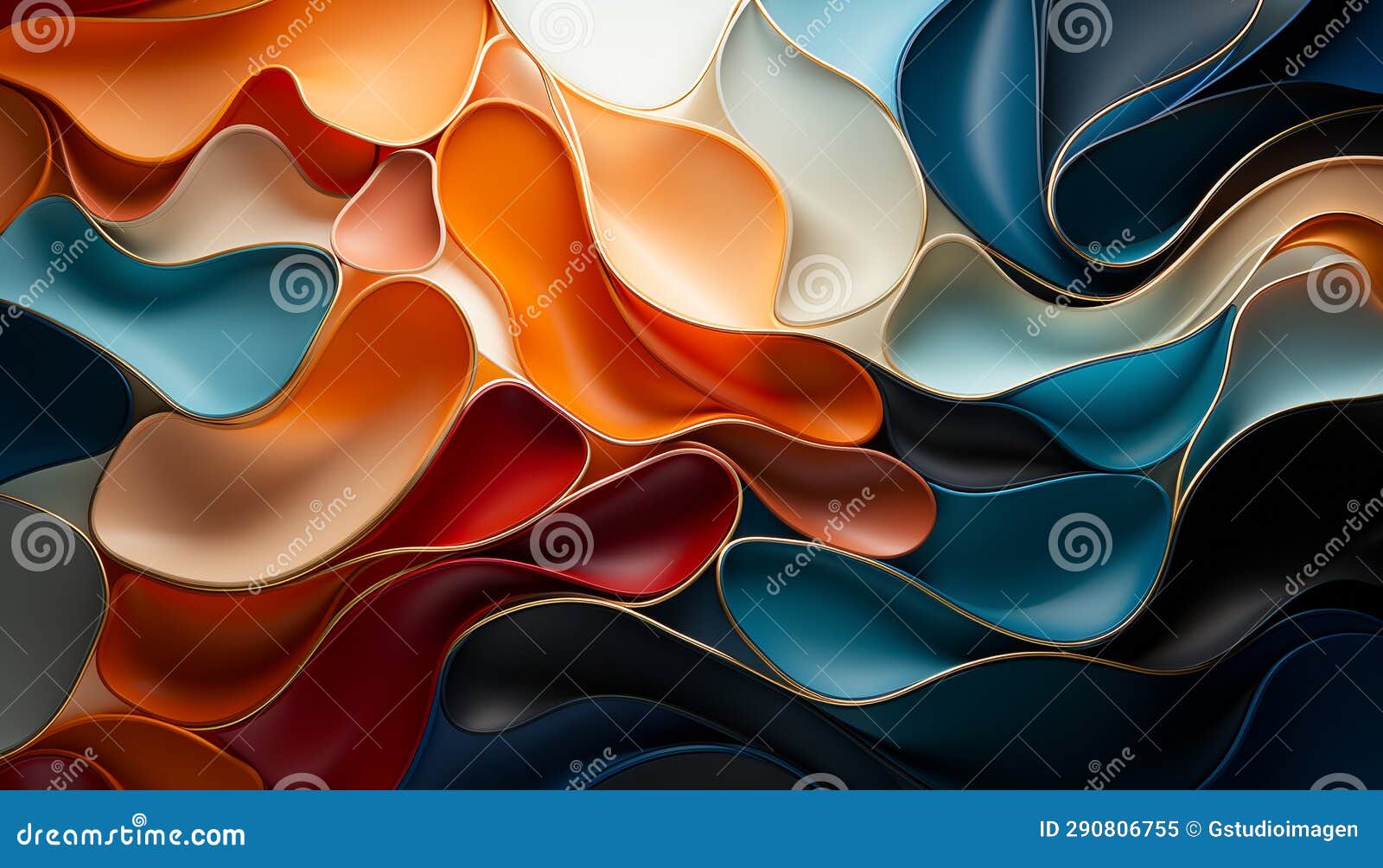 Abstract Backdrop with Vibrant Colors, Smooth Wave Pattern, and ...