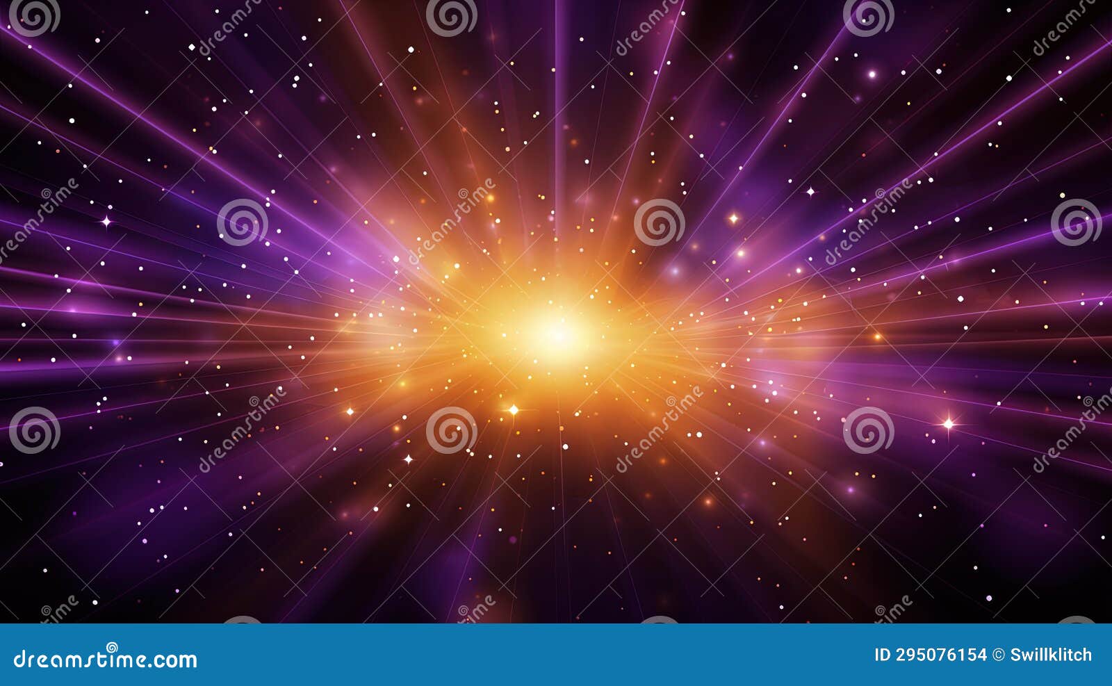 Abstract Backgound with Purple and Orange Light Rays. God Rays or Light ...