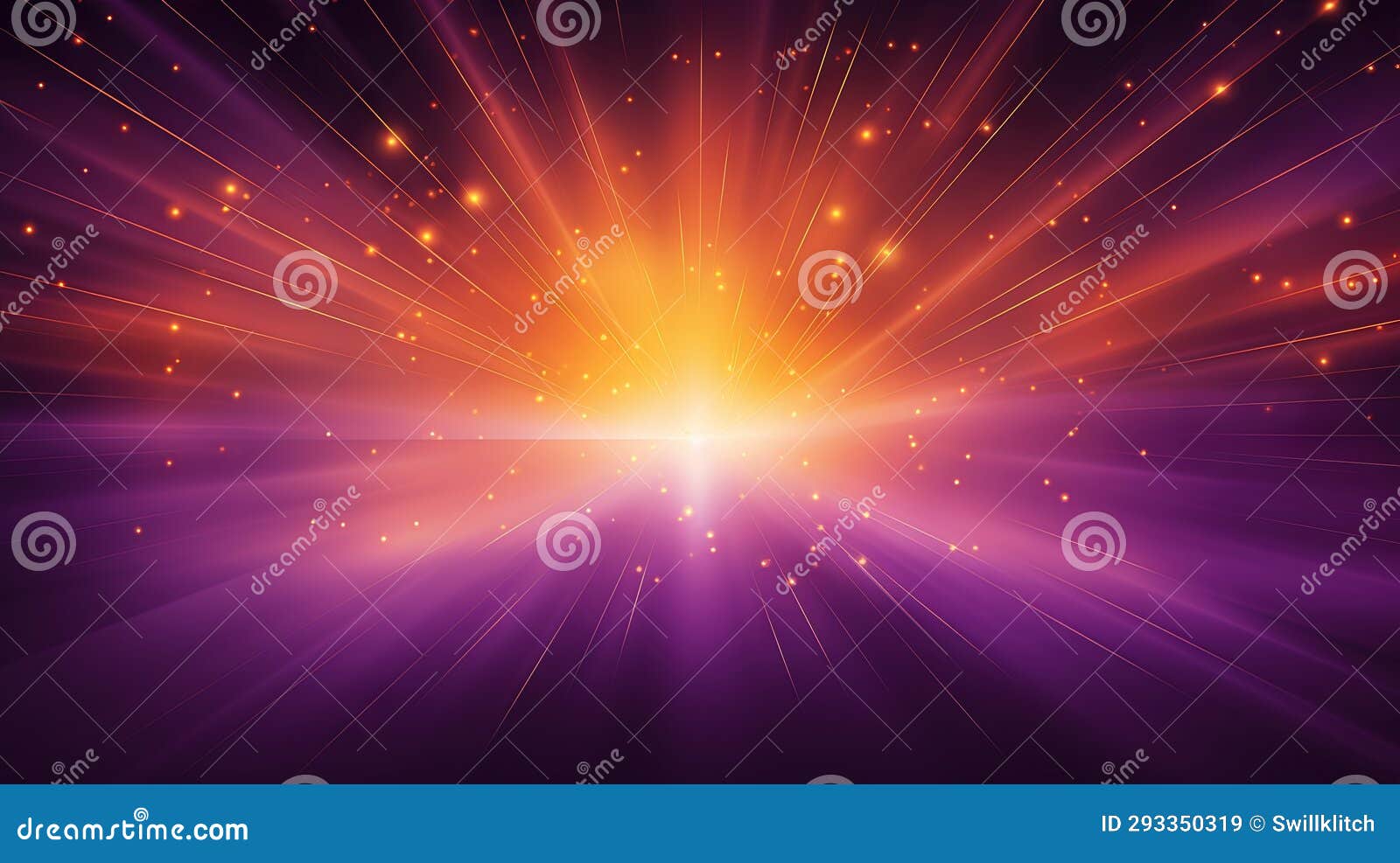Abstract Backgound with Purple and Orange Light Rays. God Rays or Light ...