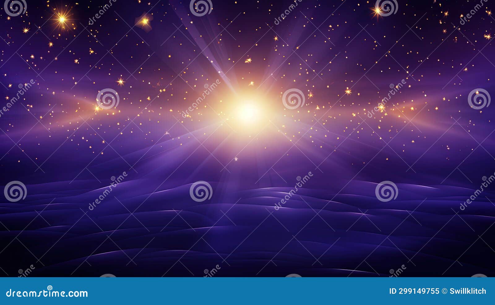 Abstract Backgound with Purple and Orange Light Rays. God Rays or Light ...