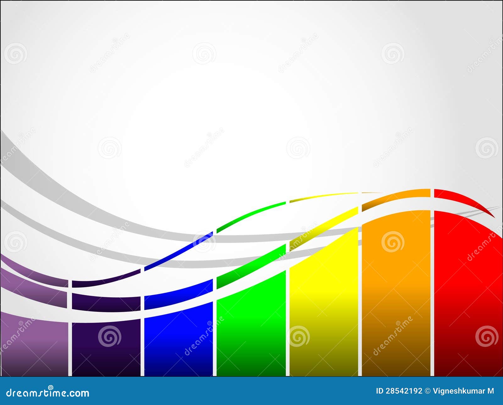 Rainbow Spectrum Color Bars With Flowing Curves On A Light Background ...