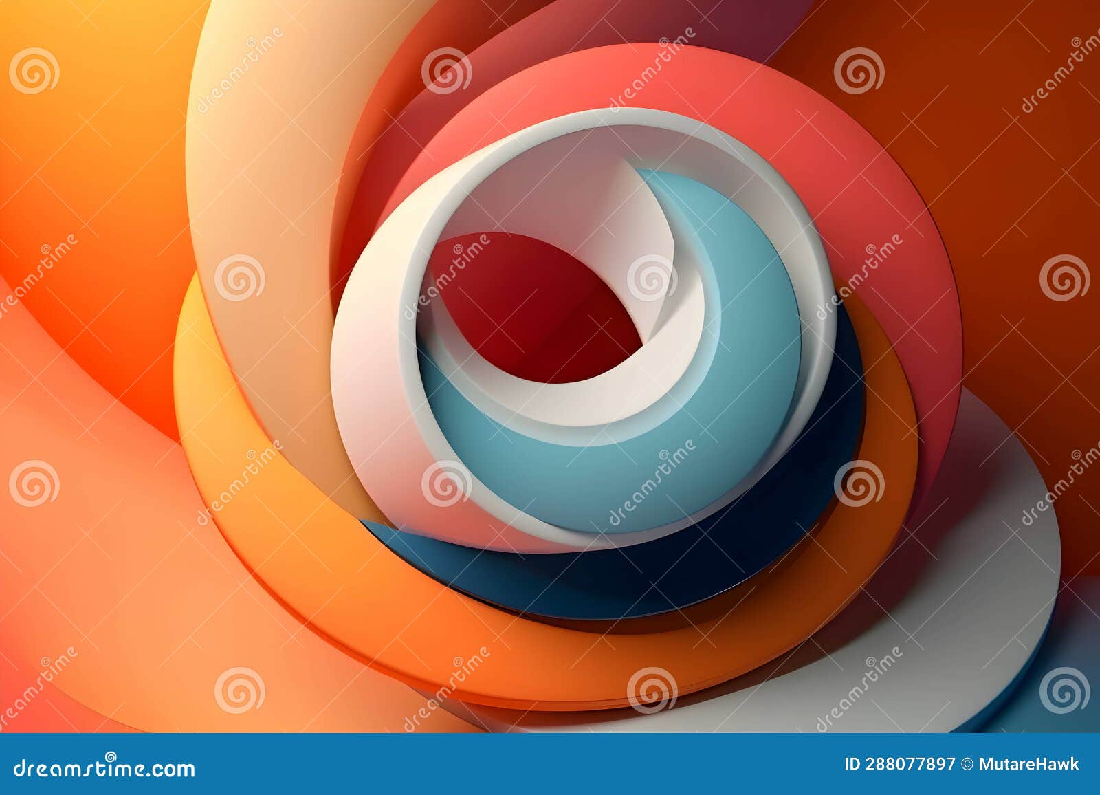 Abstract Background with Many Colorful 3D Waves Stock Illustration ...