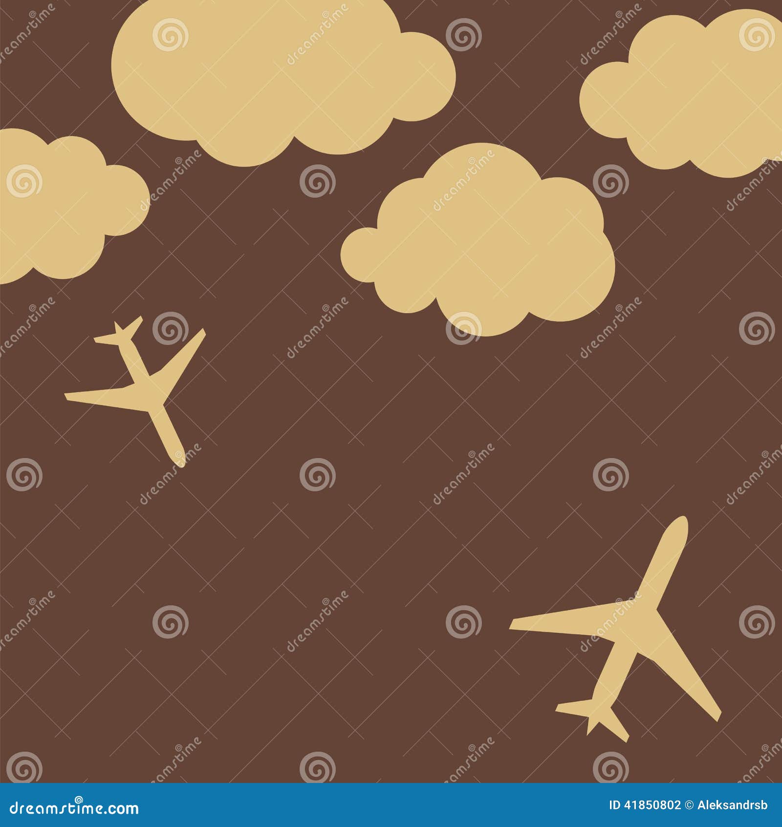 Abstract Background with Airplanes and Clouds Stock Vector ...