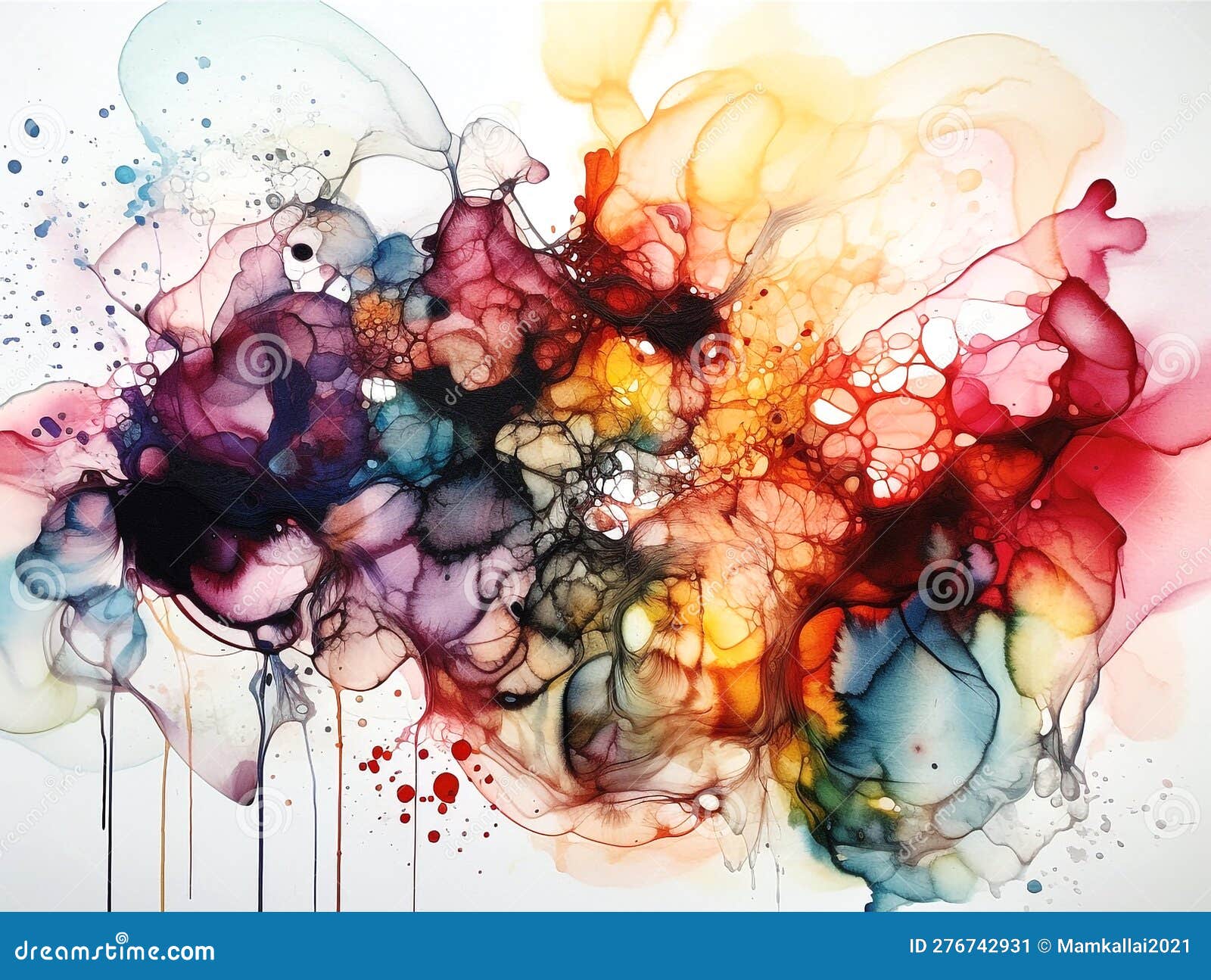 Abstract Background of Alcohol Fluid Ink Texture. Stock Illustration ...