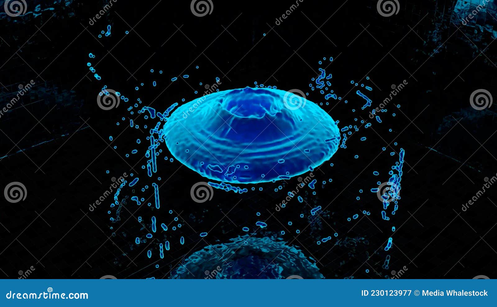 Abstract Background with Animated Twisted Liquid Shape on a Black ...