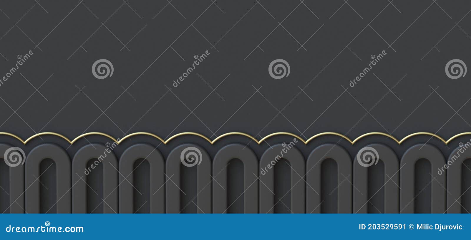 Abstract Background Architectural Colonnade with Golden Line 3D Stock ...