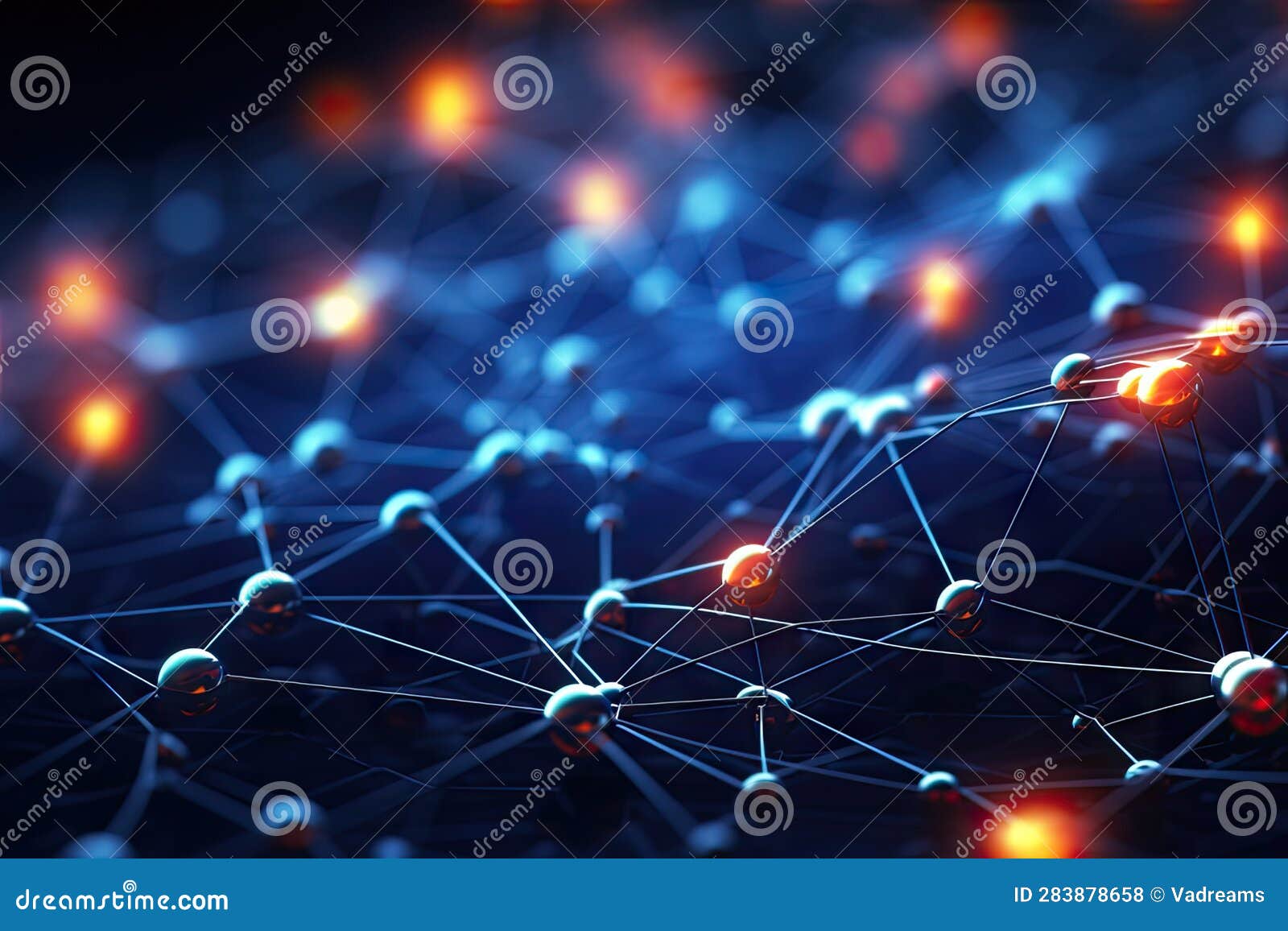 Abstract Background of Artificial Intelligence Technology, Machine Learning, Neural Networks ...