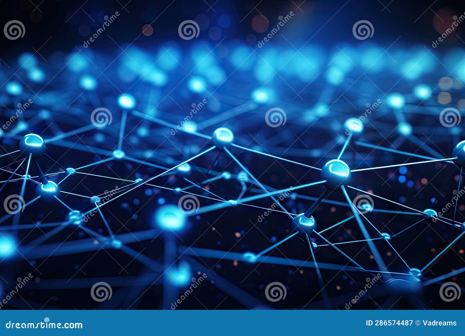Abstract Background of Artificial Intelligence Technology, Machine Learning, Neural Networks ...