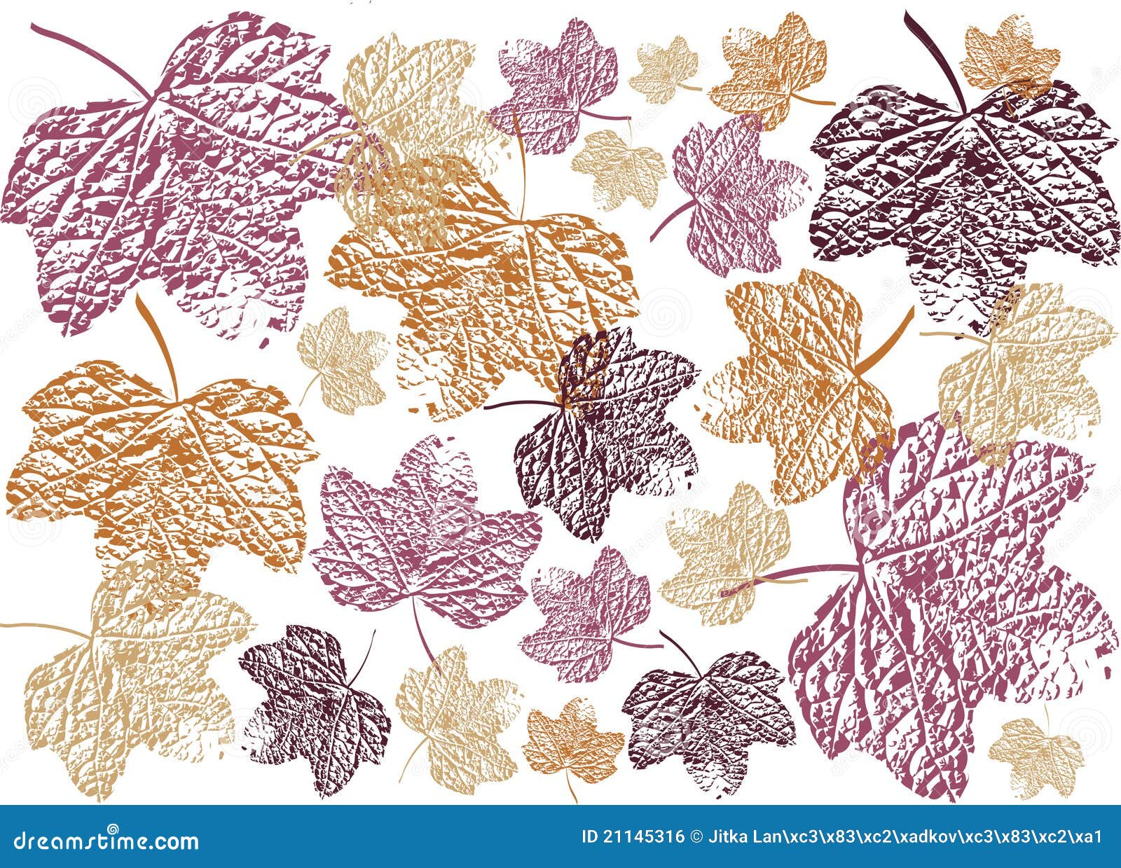Abstract Background with Autumn Leaves Stock Illustration ...